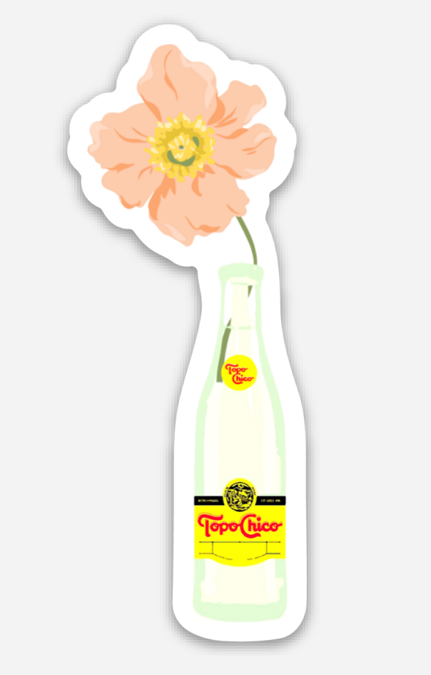 Topo Chico Flower Sticker – Flagship City Press
