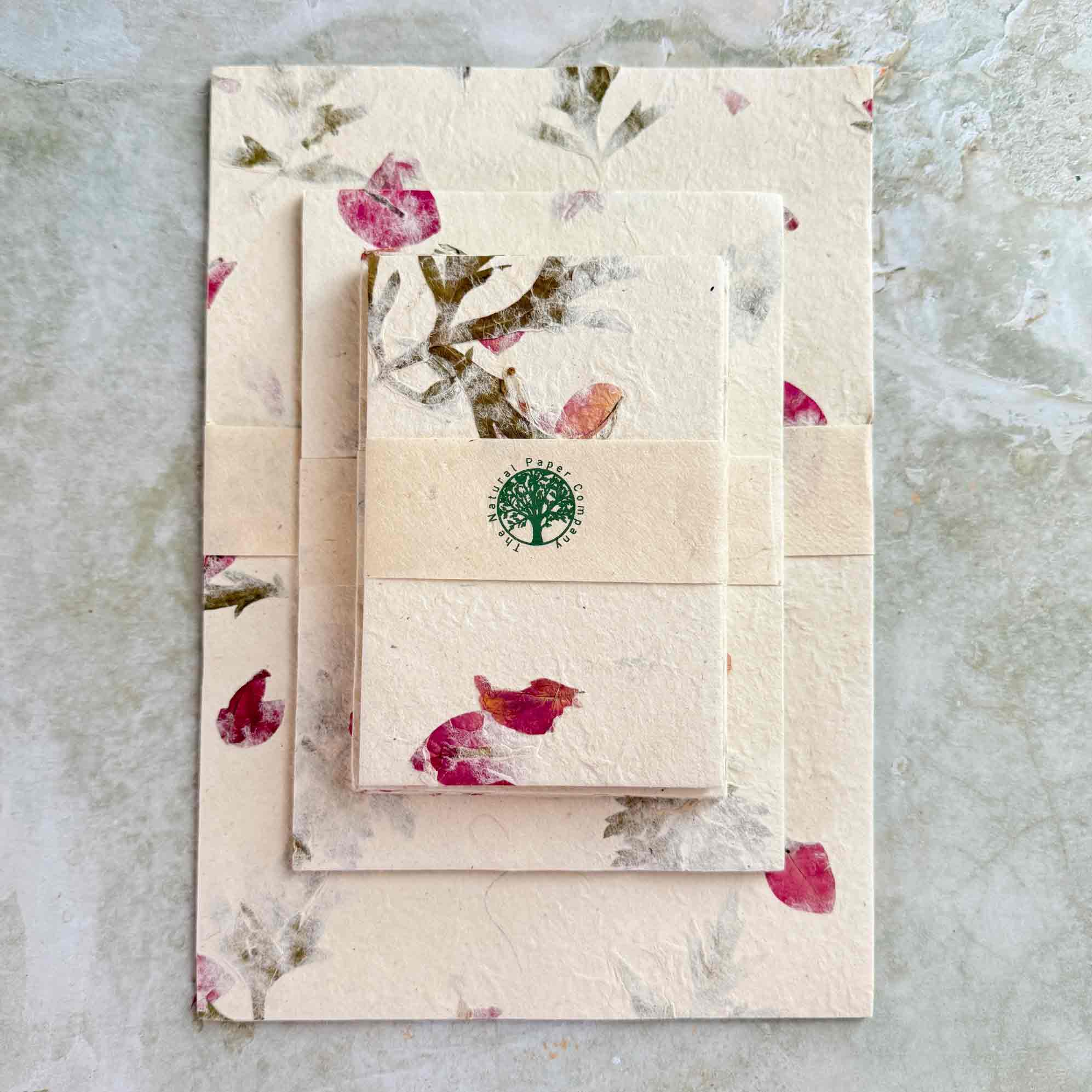 Nepalese Handmade Lokta Paper and Envelopes - Mugwort & Bougainvillea ...